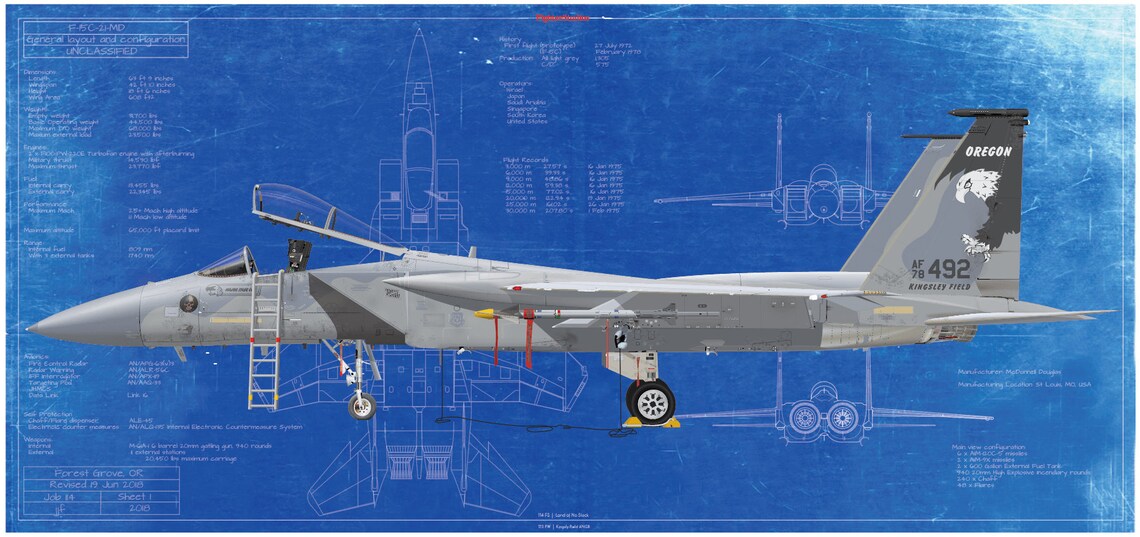 F-15C-21-MC Eagle 114 Fighter Squadron the Land of No Slack 173 Fighter ...