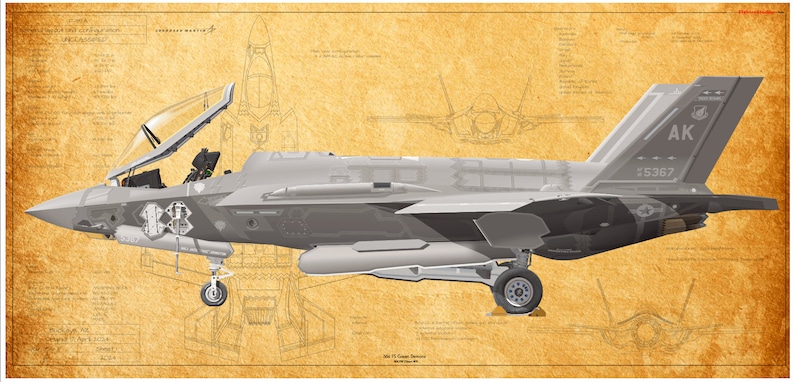 F-35A Lightning II 356 FS green Demons 354 Fighter Wing Eielson AFB ...