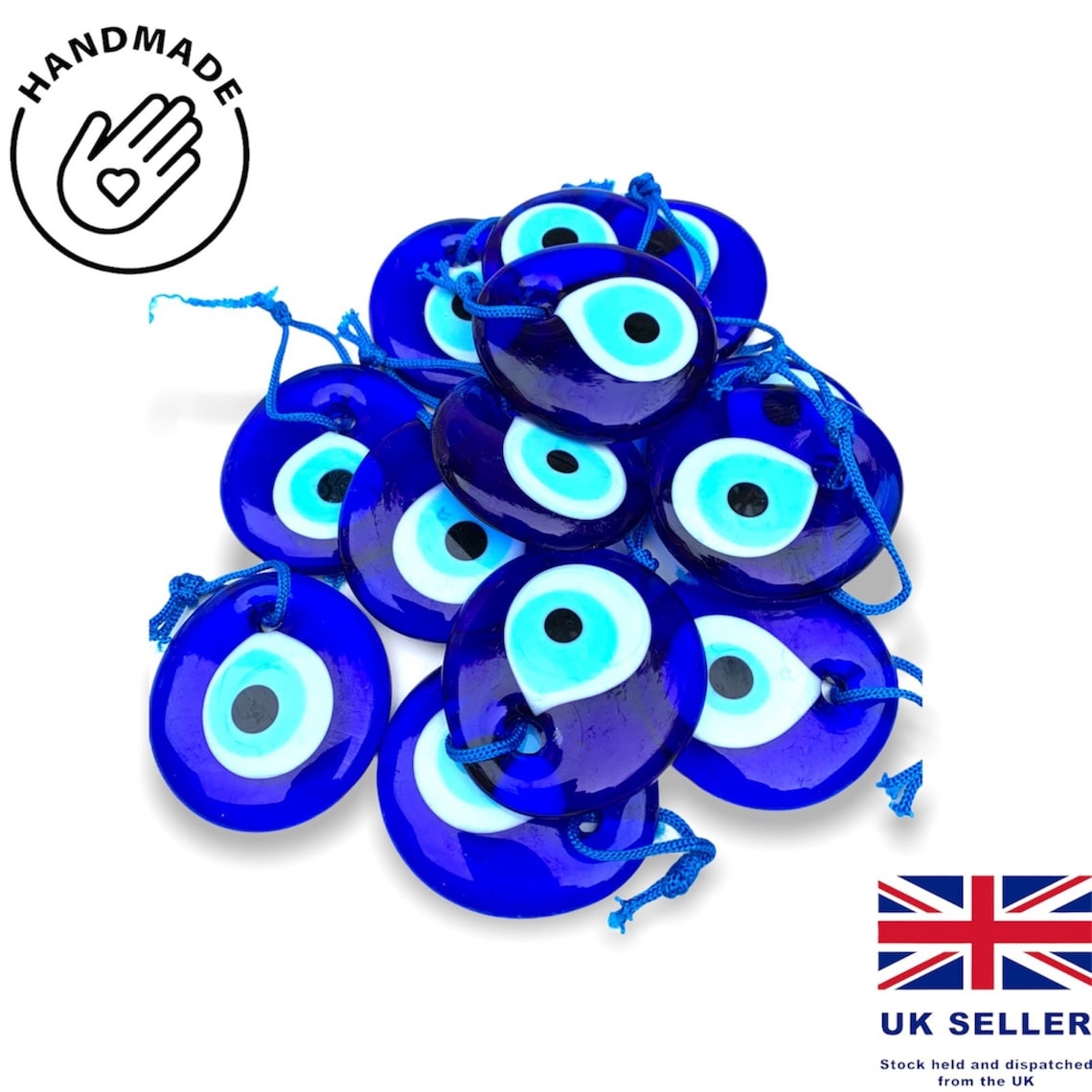 Blue Glass Turkish Evil Eye Lucky Eye Amulet Charm Home Office | Etsy