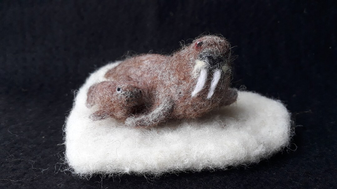 Walrus Mama and Baby. Made to Order. Cute Needle Felted Animals on a ...