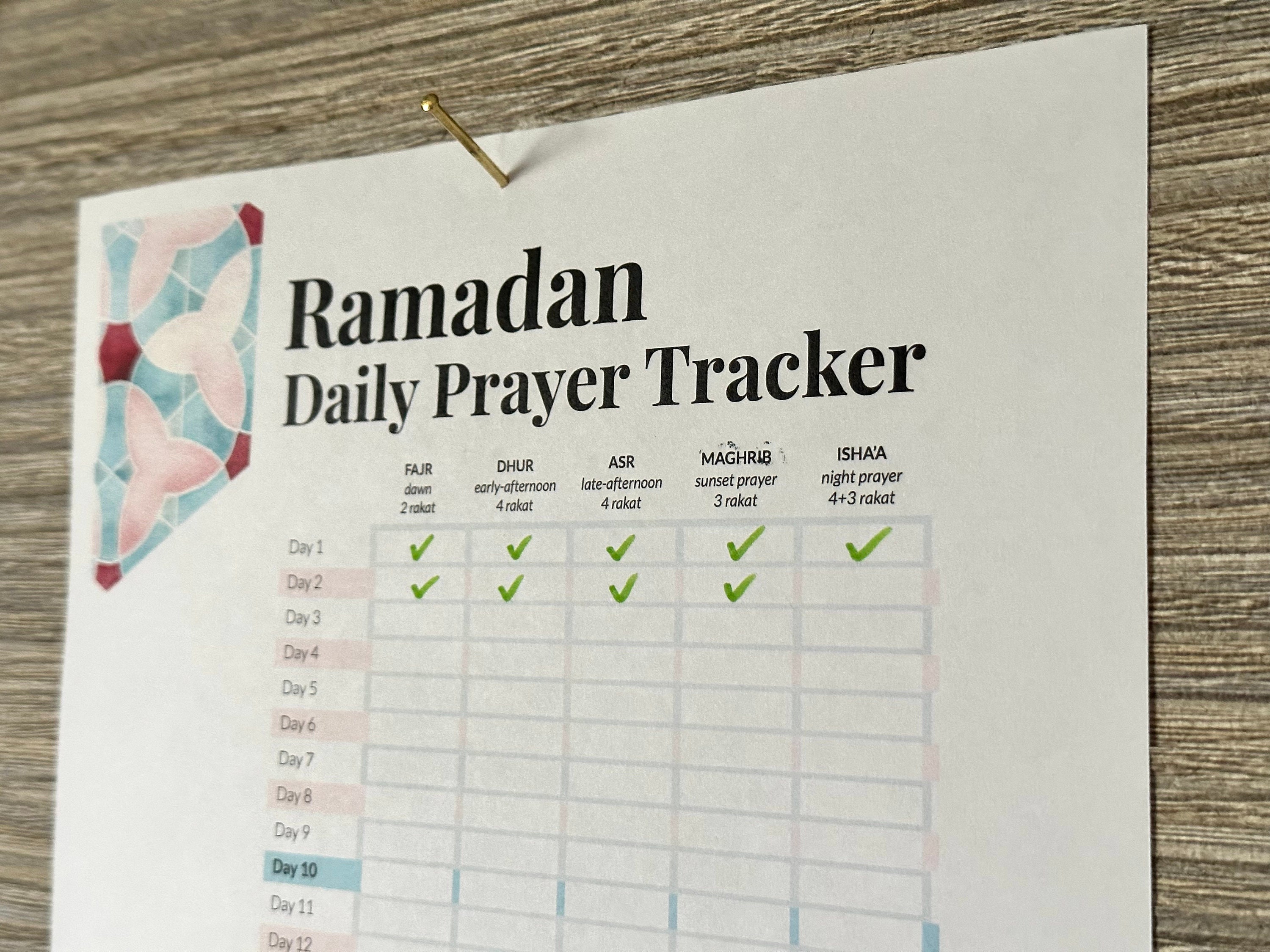 Ramadan Tracker Salah Tracker Ramadan Printable Ramadan Prayer Tracker ...