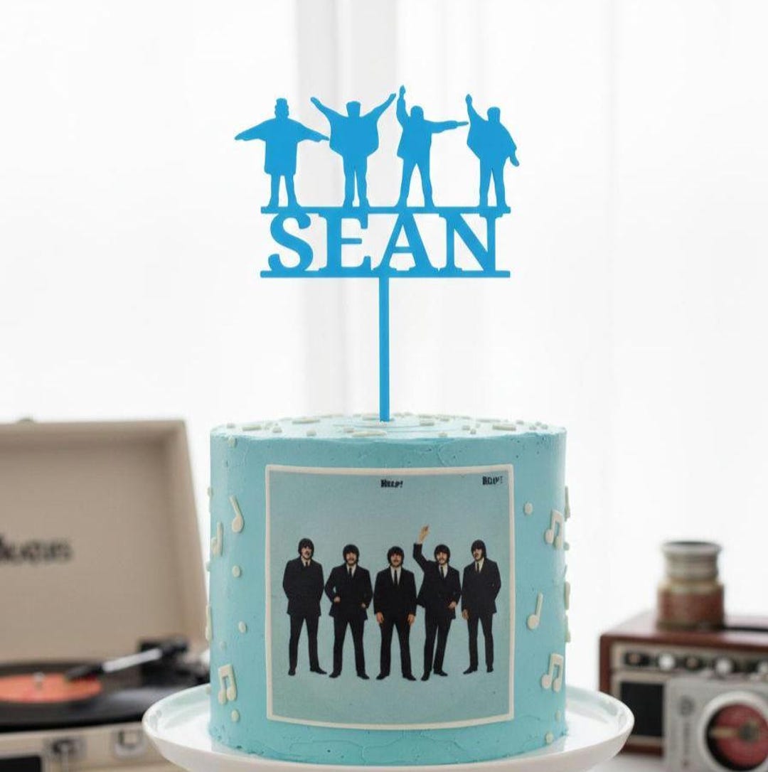 Beatles Themed 3D Printed Cake Topper - Personalised - Etsy