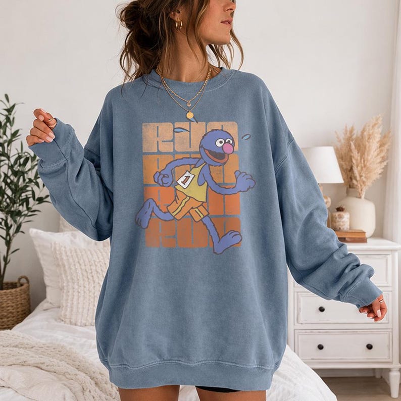 Sesame Street Grover Run Officially Licensed Comfort Colors T-shirt ...