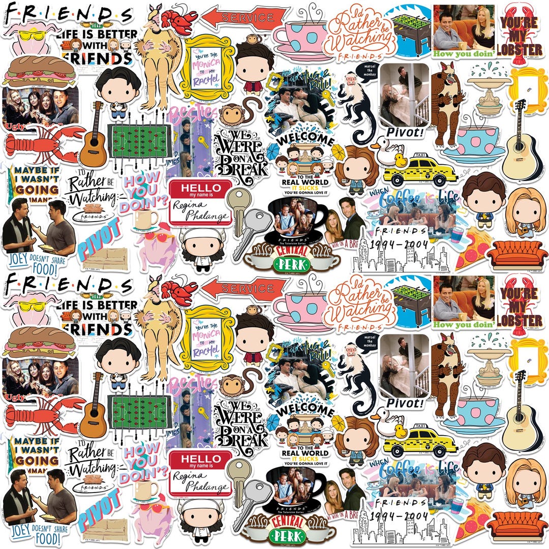 Friends Officially Licensed Deluxe Vinyl Stickers Variety Pack - Set of ...