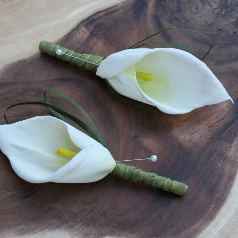 Calla Lily Boutonniere - Etsy