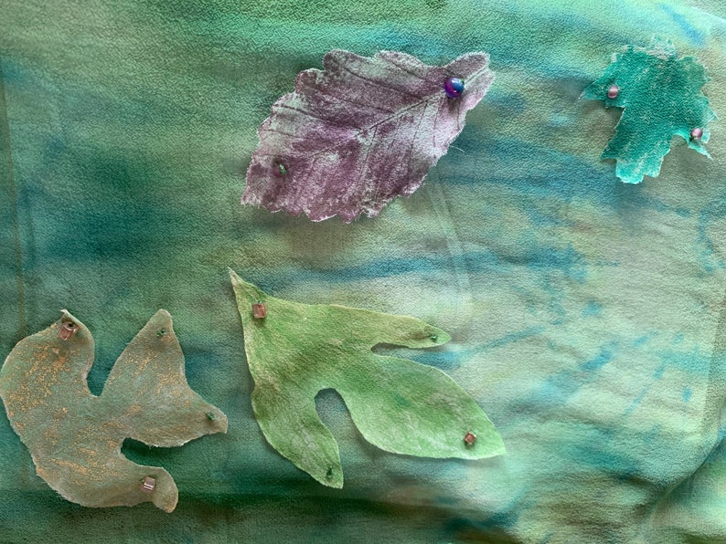 Green Leaf Scarf; Leaf Scarf; Fall Leaf Scarf; Autumn Scarf; Leaf Scarf ...