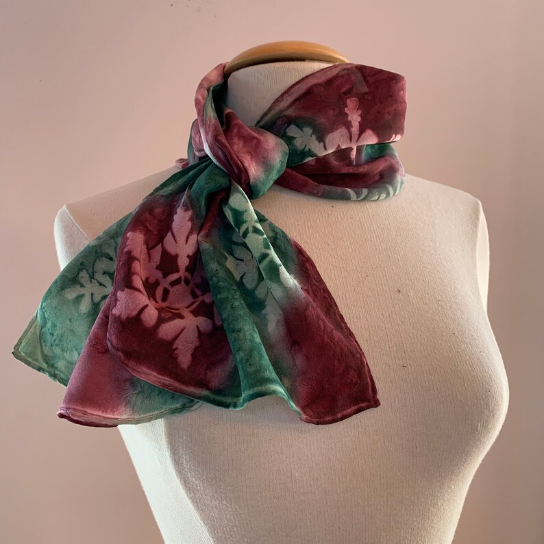 Snowflake Scarf, Snowflake Painted Silk Scarf, Christmas Scarf ...