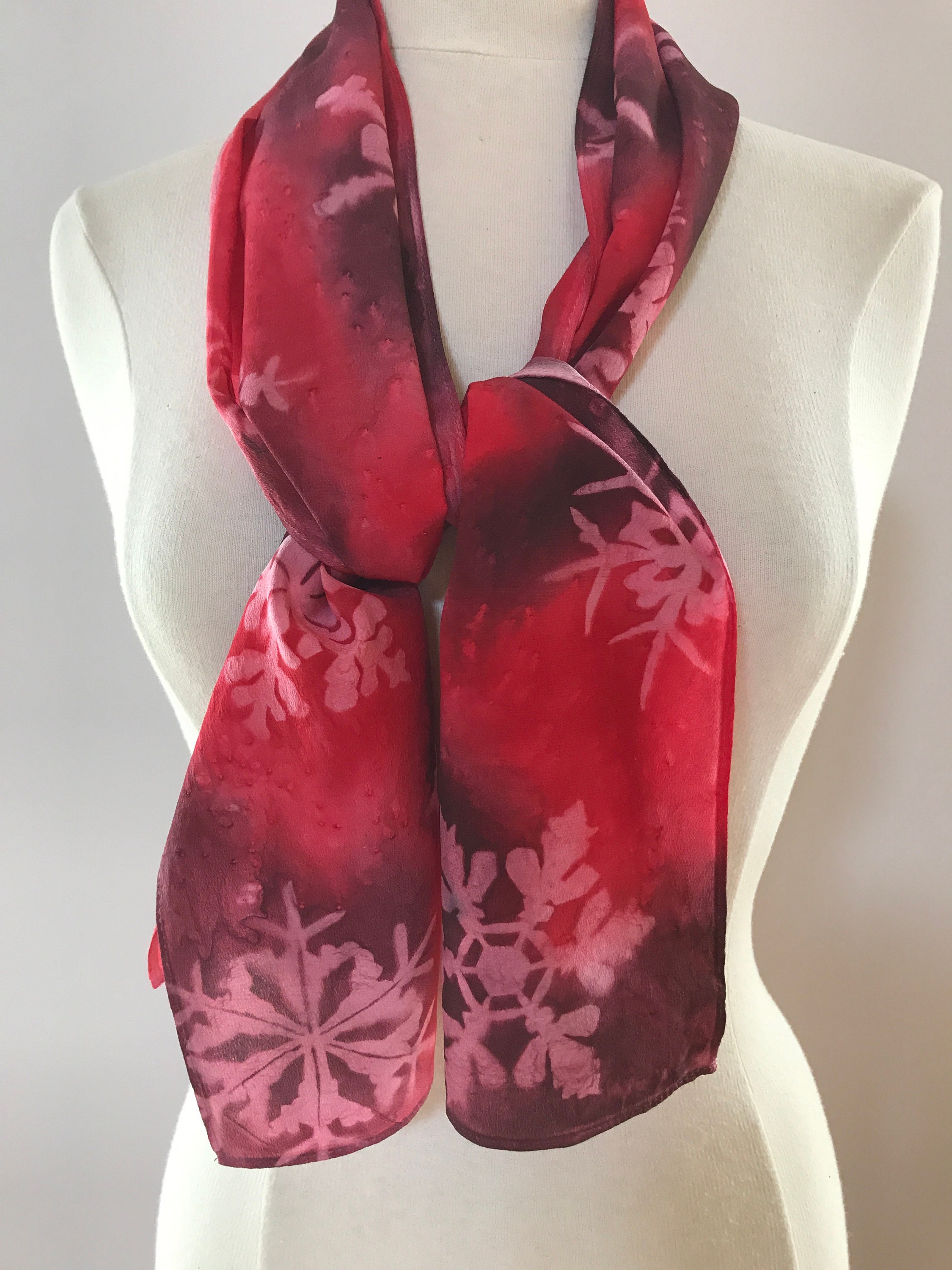 Snowflake Scarf Snowflake Painted Silk Scarf, Christmas Scarf Christmas ...