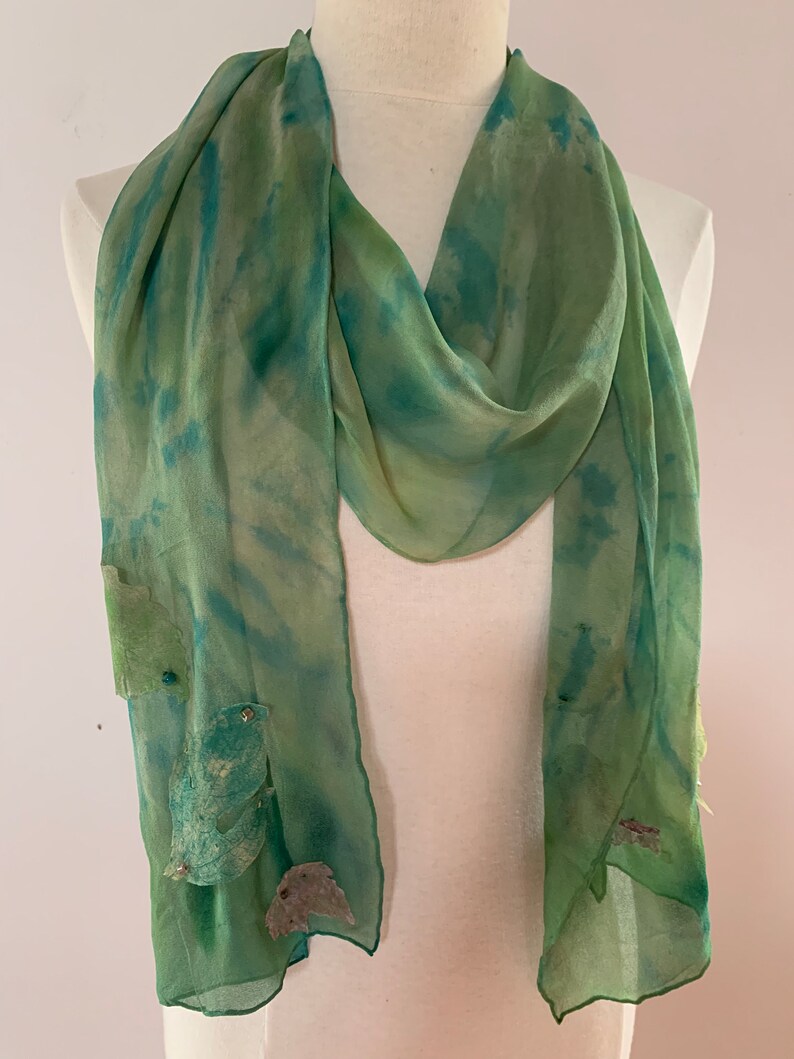 Green Leaf Scarf; Leaf Scarf; Fall Leaf Scarf; Autumn Scarf; Leaf Scarf ...