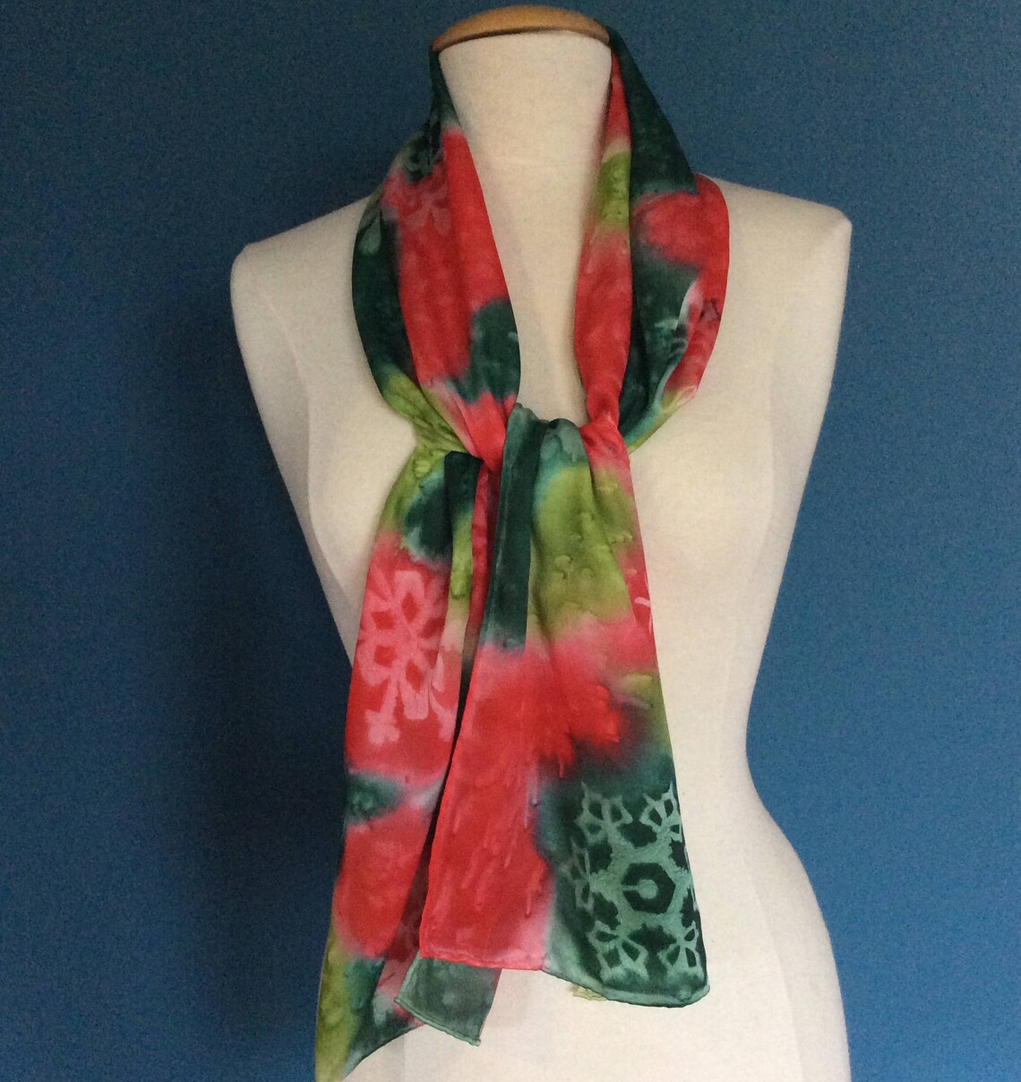 Snowflake Scarf Snowflake Painted Silk Scarf Christmas - Etsy Sweden