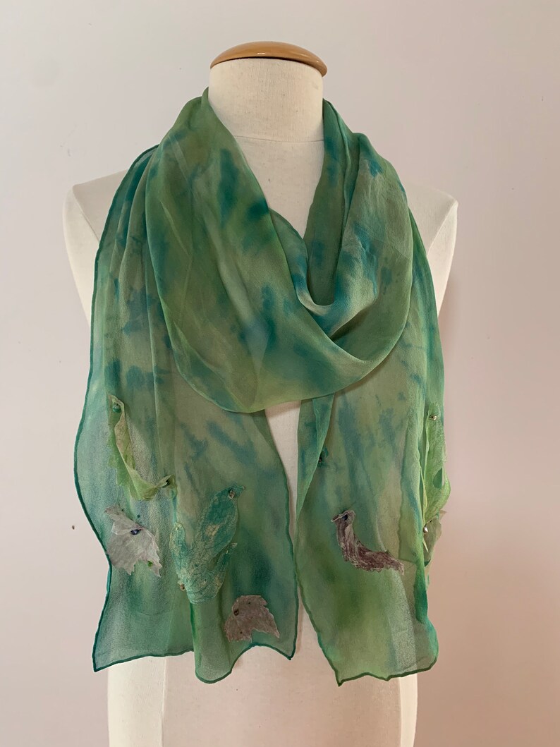 Green Leaf Scarf; Leaf Scarf; Fall Leaf Scarf; Autumn Scarf; Leaf Scarf ...