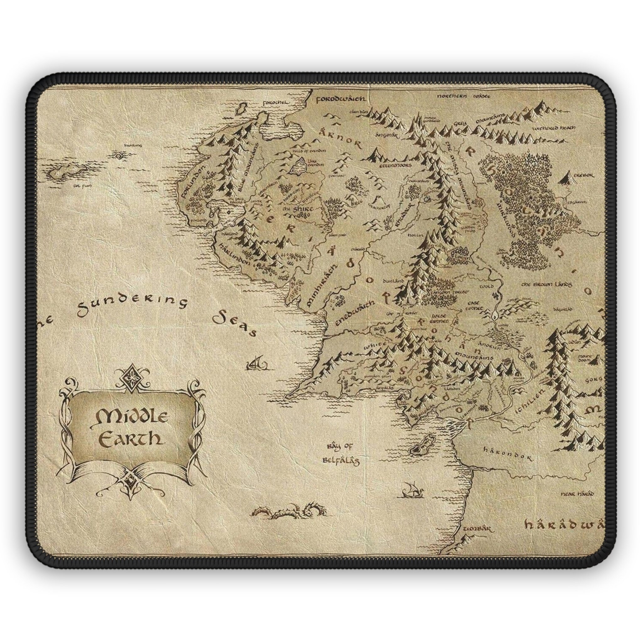 Lord of the Rings LOTR Map of Middle Earth Gaming Mouse Pad - Etsy