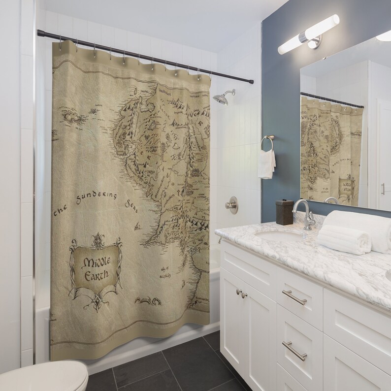 Map of Middle Earth Shower Curtain - Etsy