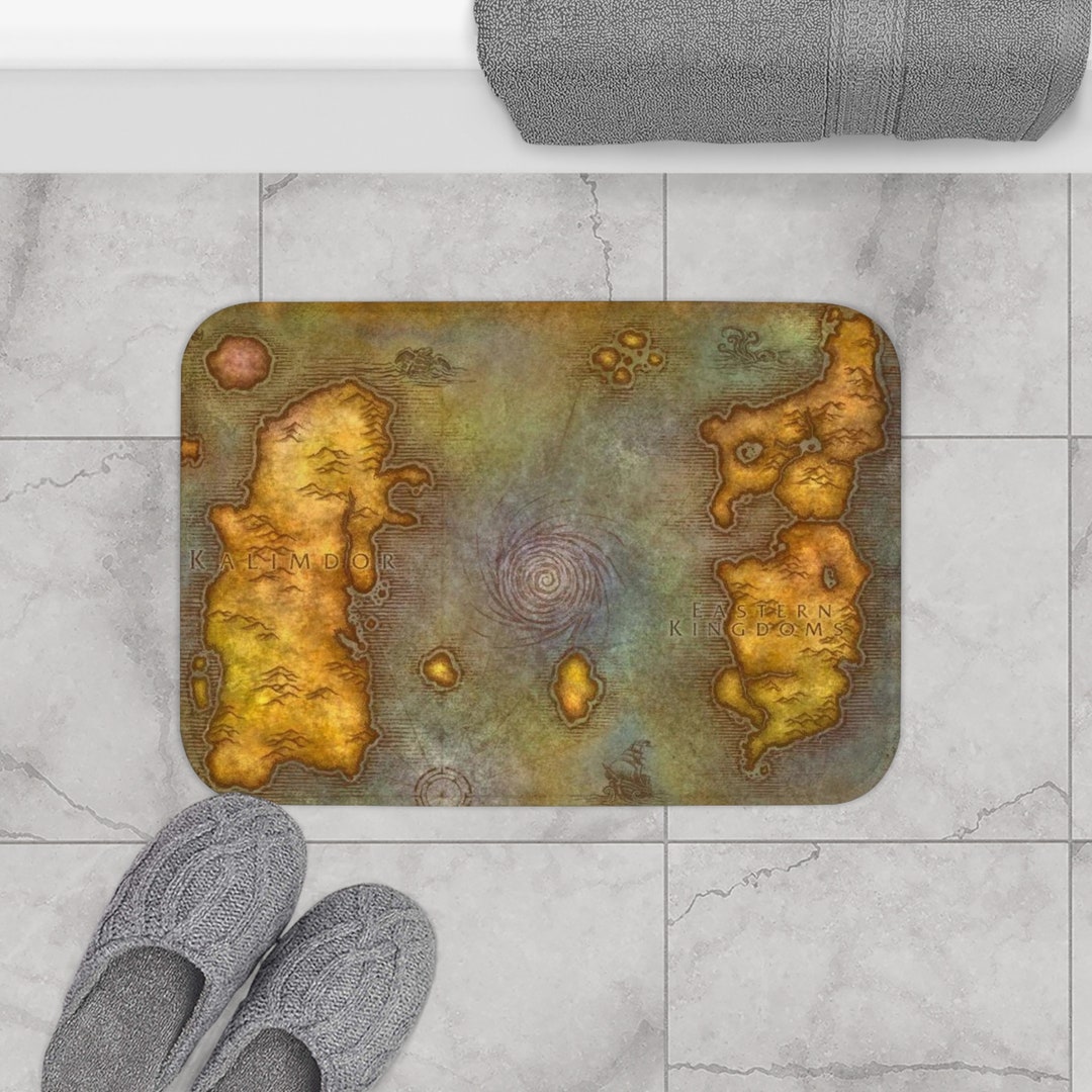 World of Warcraft Map of Azeroth Bath or Kitchen Mat - Etsy