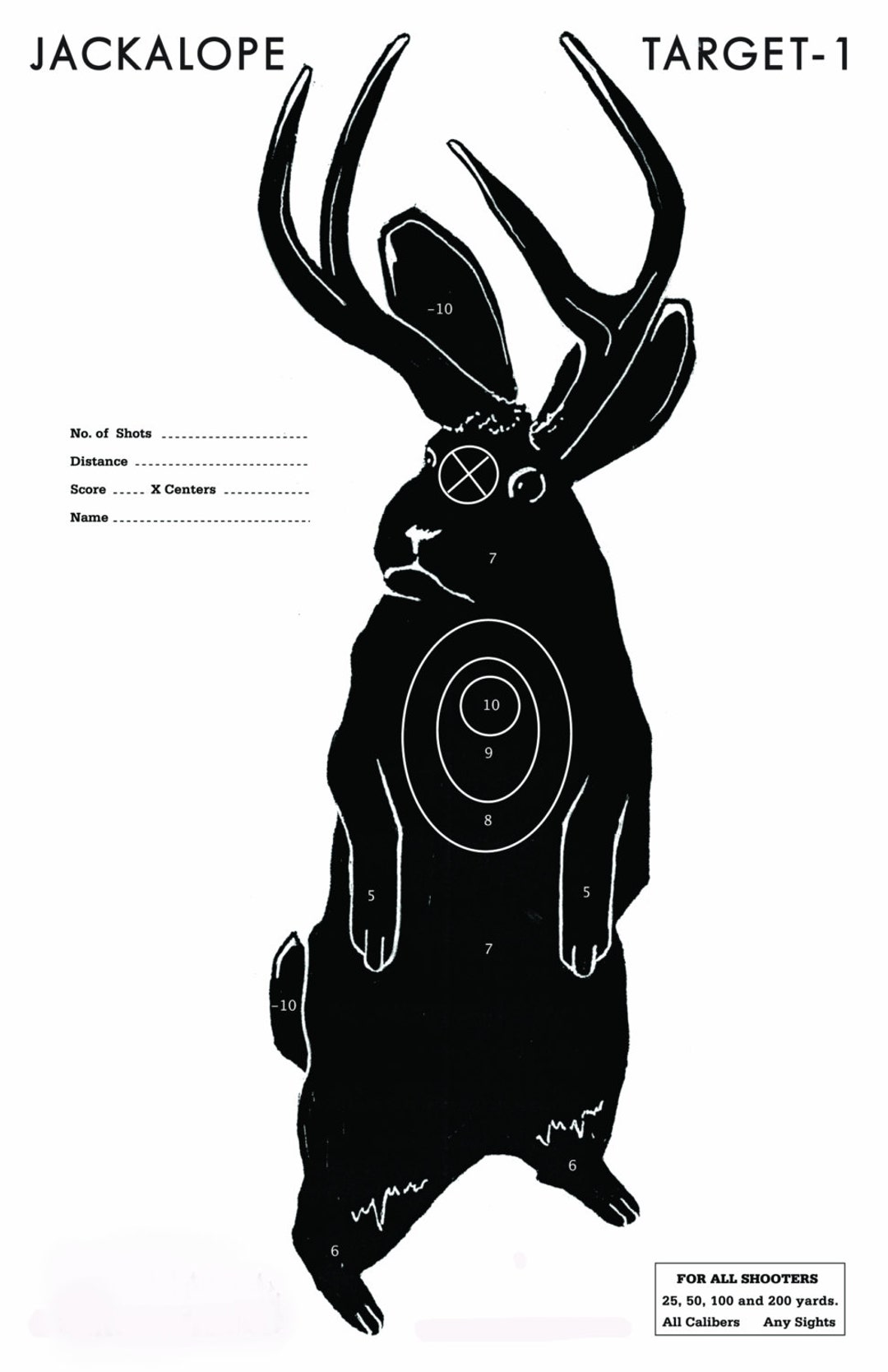 Jackalope Target Set! 12 Pack! Classic Silhouette Paper Targets! - Etsy