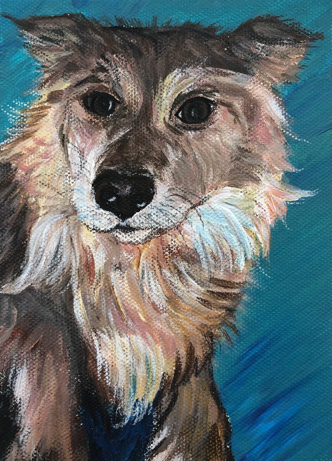 Retrato de perro pintado a mano personalizado Retrato de mascota ...
