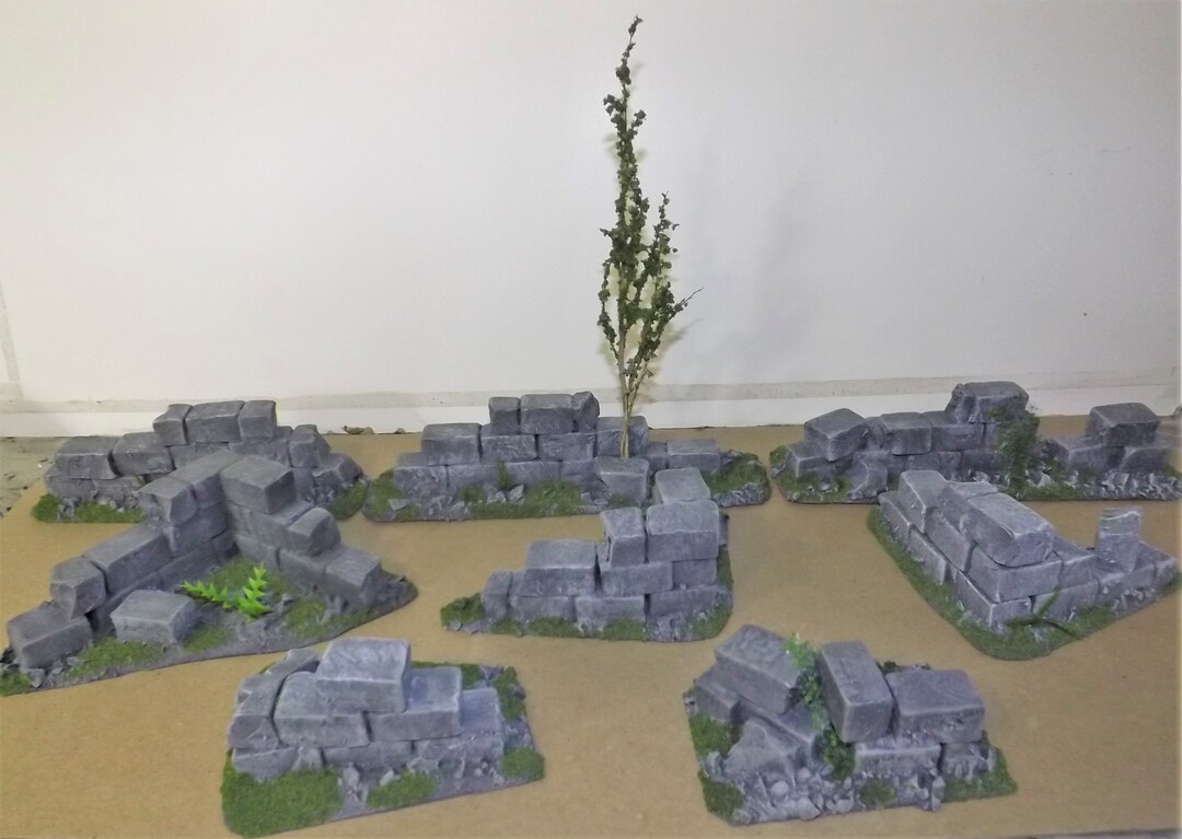 Ruin Wall Set 8 Pieces, D and D, Fantasy Roleplay Terrain - Etsy