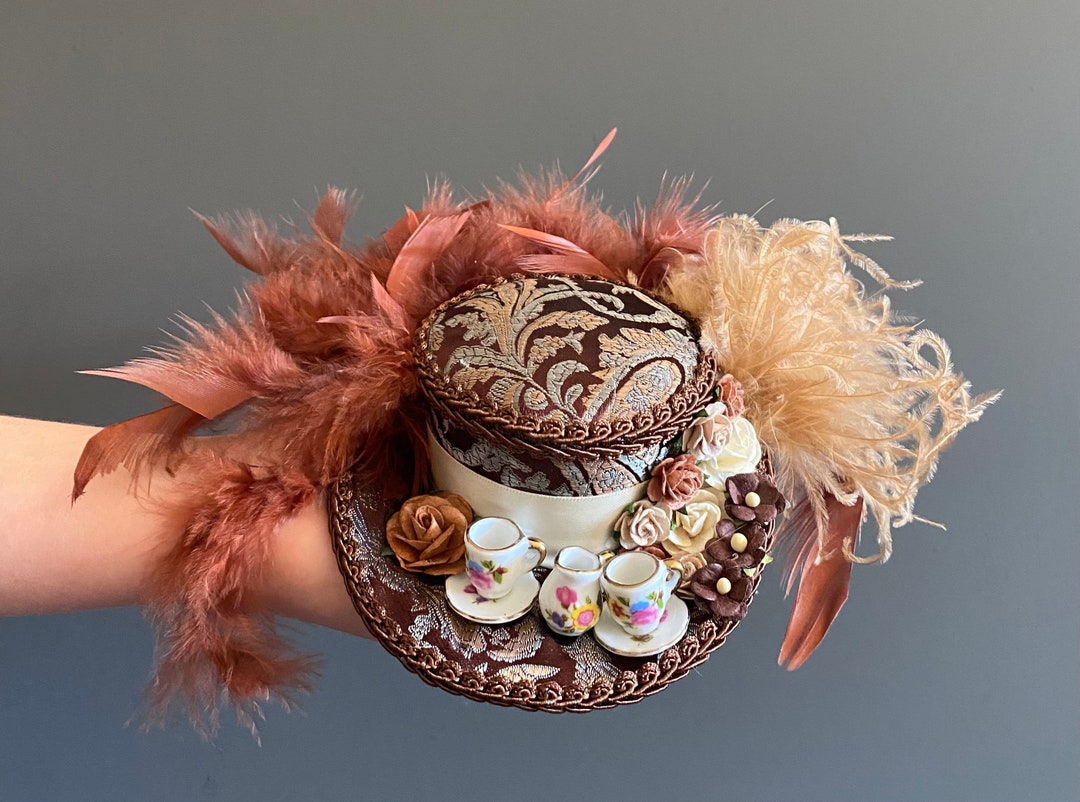 Mini Bicorn, Mini Top Hat, Mad Hatter Hat, Tea Party Hat, Steampunk Hat ...