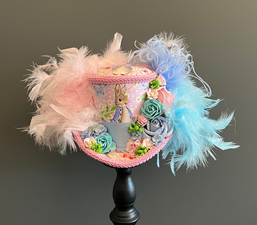 Mini Top Hat, Peter Rabbit Mini Hat, Easter Mini Hat, Pink and Blue ...