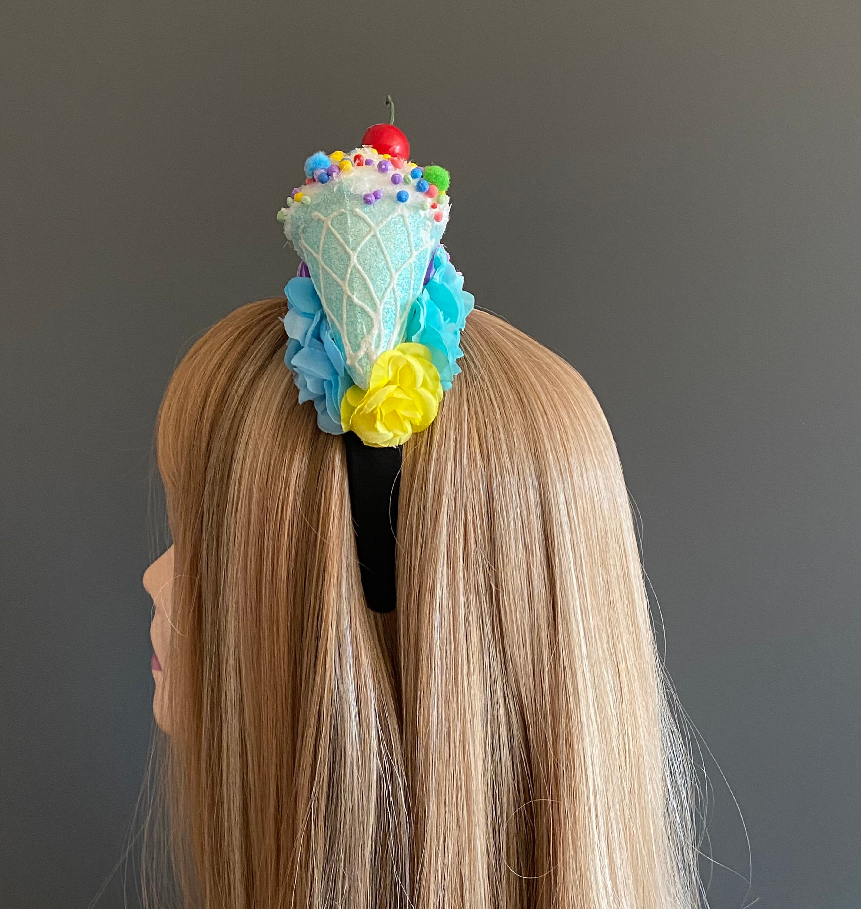 Ice Cream Cone Headband, Ice Cream Cone Flower Crown, Ice Cream ...