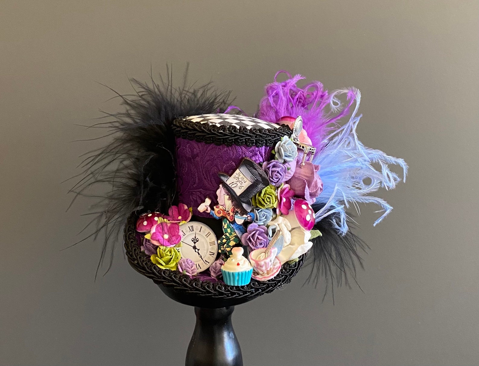 Micro mini top hat mad hatter mini hat Alice in wonderland | Etsy