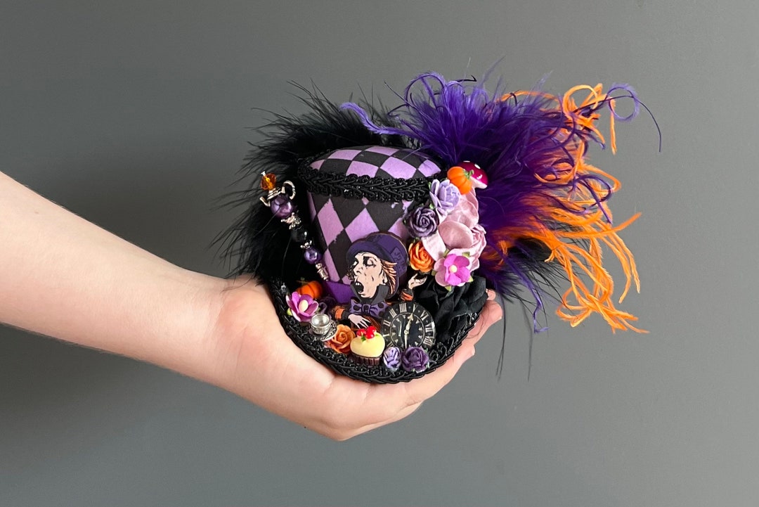 Micro Mini Top Hat, Halloween Hat, Alice in Wonderland Hat, Mad Hatter ...
