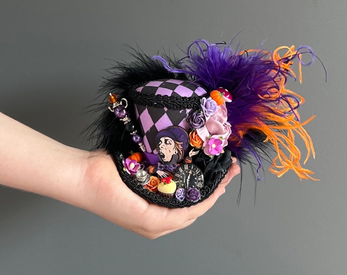 Micro Mini Top Hat, Halloween Hat, Alice in Wonderland Hat, Mad Hatter ...