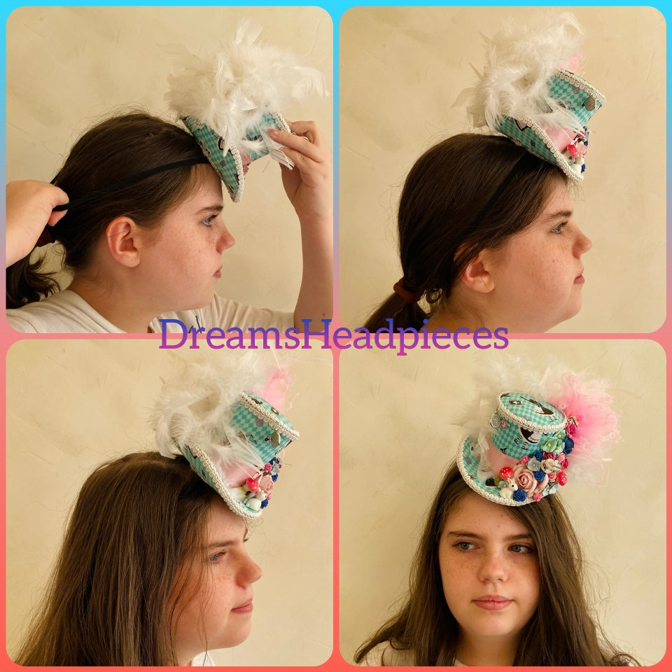 Mini Top Hat, Cheshire Cat Mini Top Hat, Alice in Wonderland, Tea Party ...