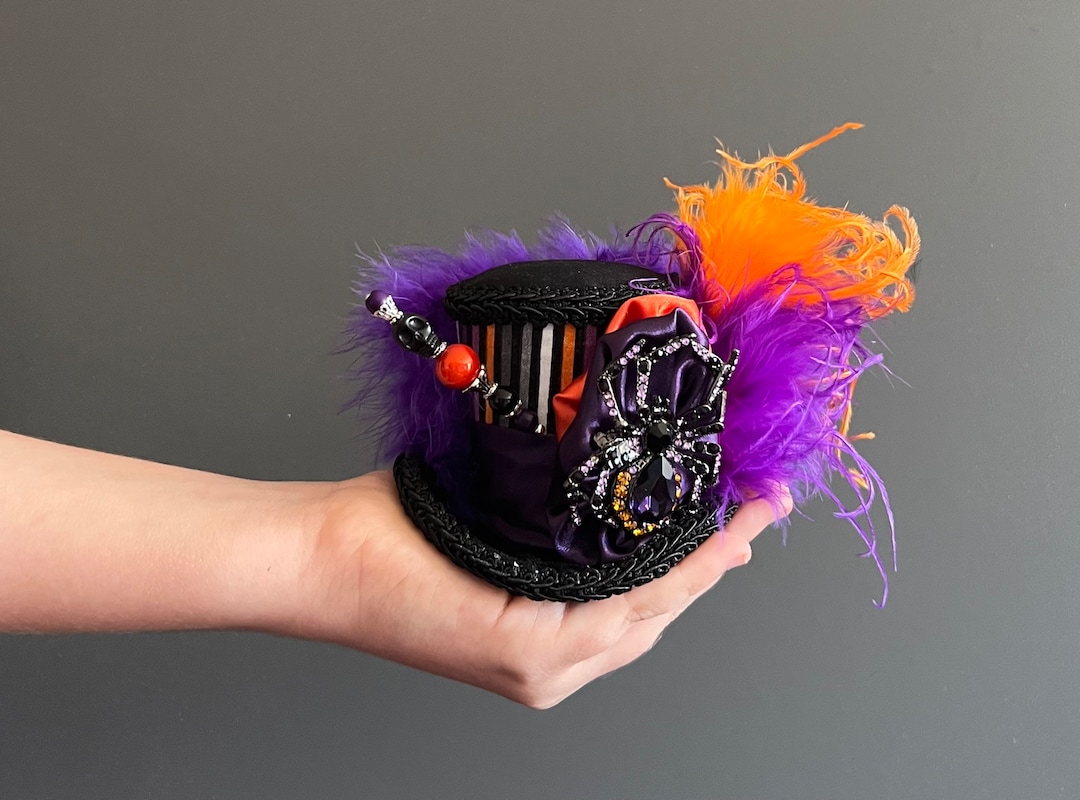 Micro Mini Top Hat, Halloween Spider Mini Top Hat, Spider Top Hat ...