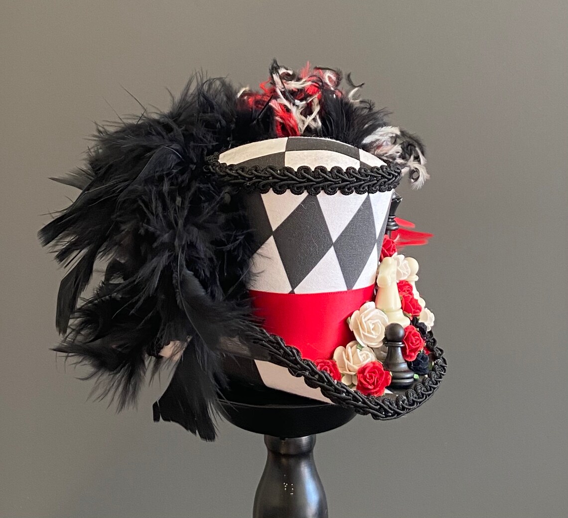 Mini top hat kentucky derby hat chess mini top hat mad | Etsy