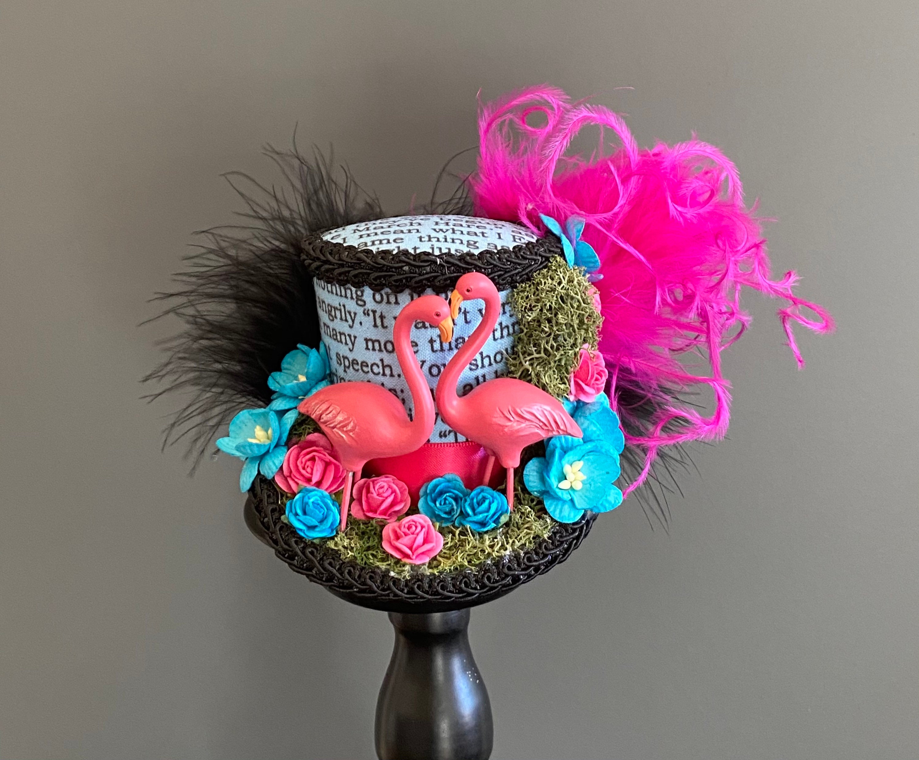 Micro mini top hat flamingo mini top hat tea hat alice in | Etsy