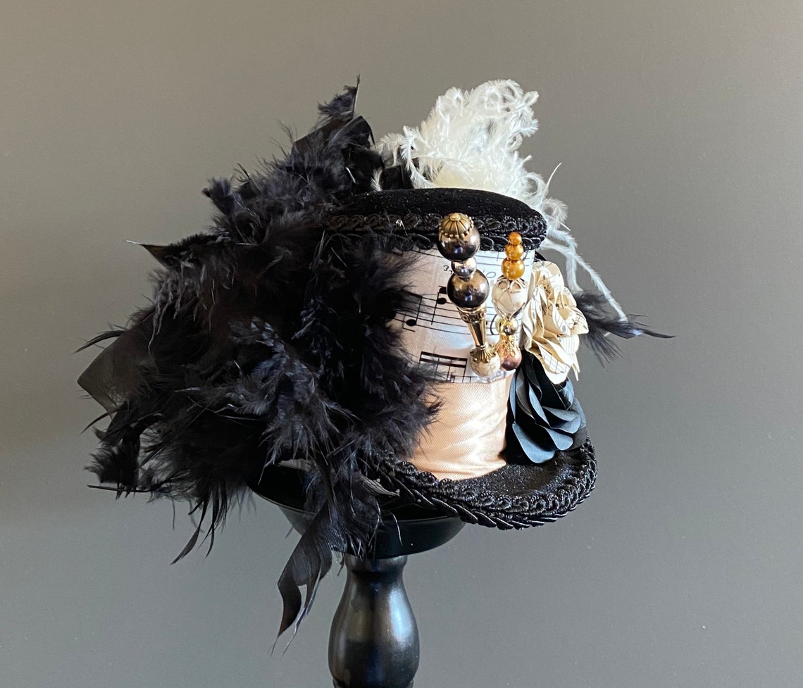 Mini Top Hat Mini Symphonic Hat Black and White Musical - Etsy