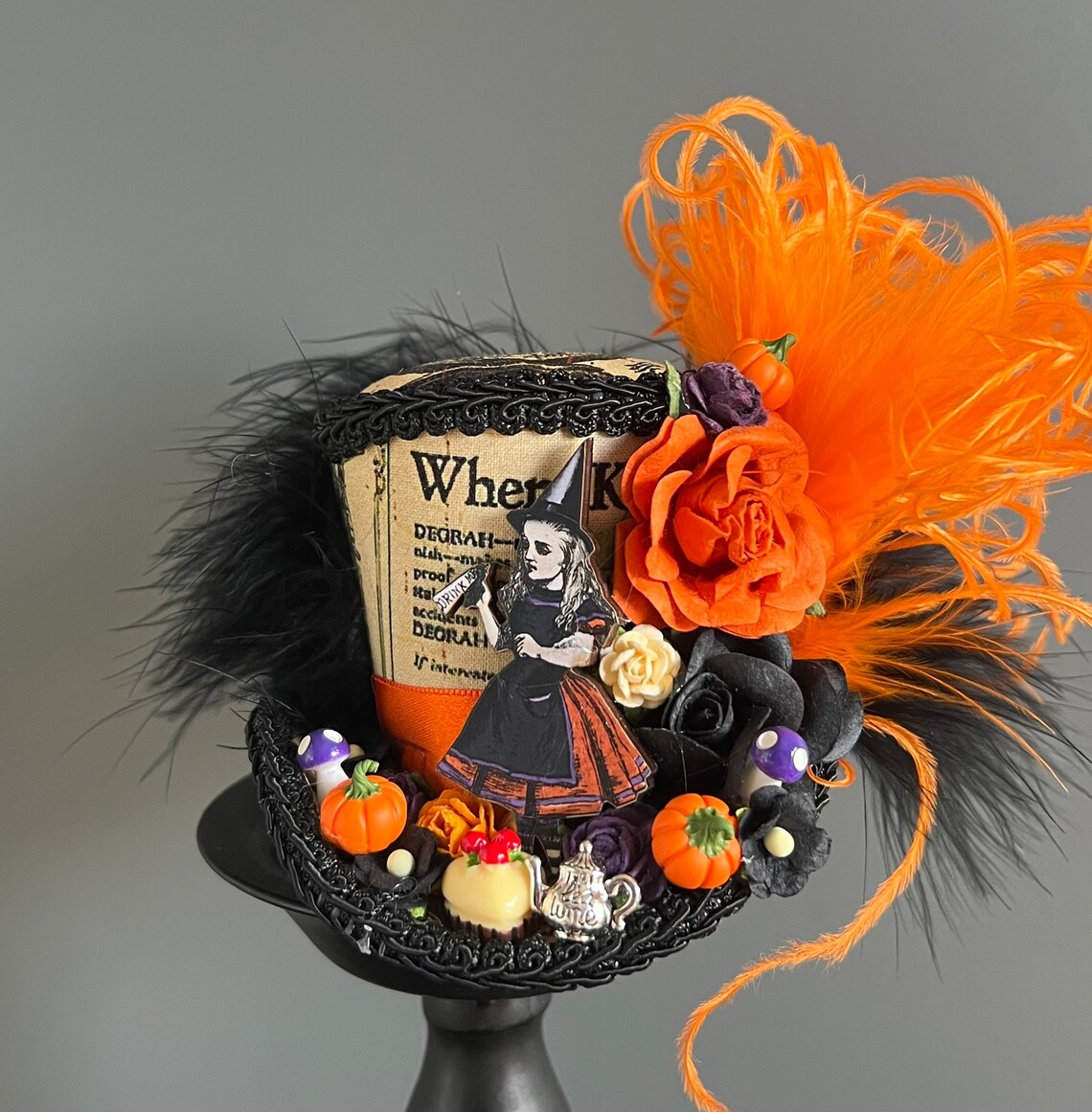 Micro Mini Top Hat Halloween Mini Hat Alice in Wonderland - Etsy