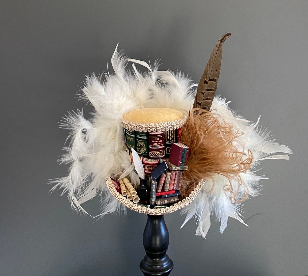 Mini Top Hat, Book Top Hat, Librarian Hat, Mini Book Hat, Shakespeare ...
