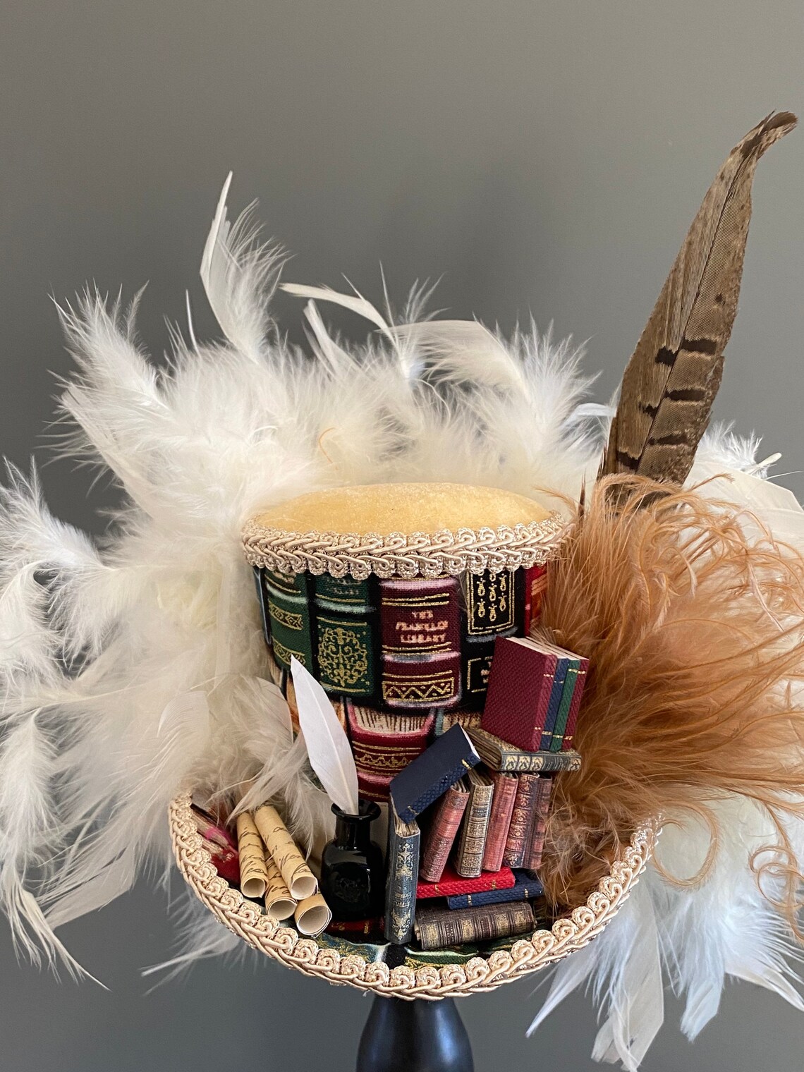 Mini Top Hat Book Top Hat Librarian Hat Mini Book Hat - Etsy