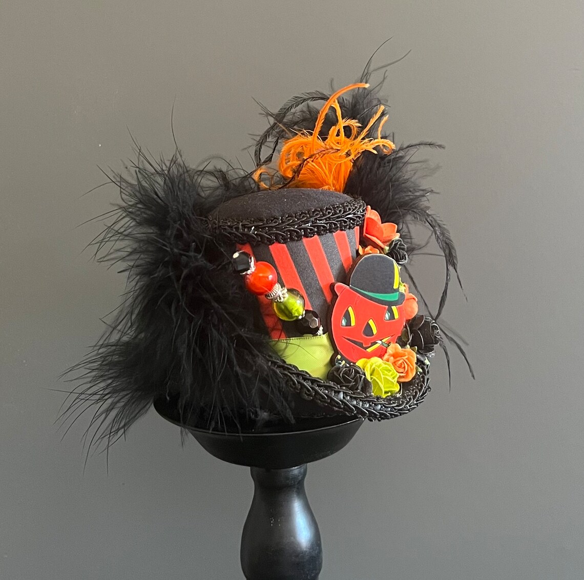 Micro Mini Top Hat, Halloween Mini Hat, Halloween Party Hat, Pumpkin ...