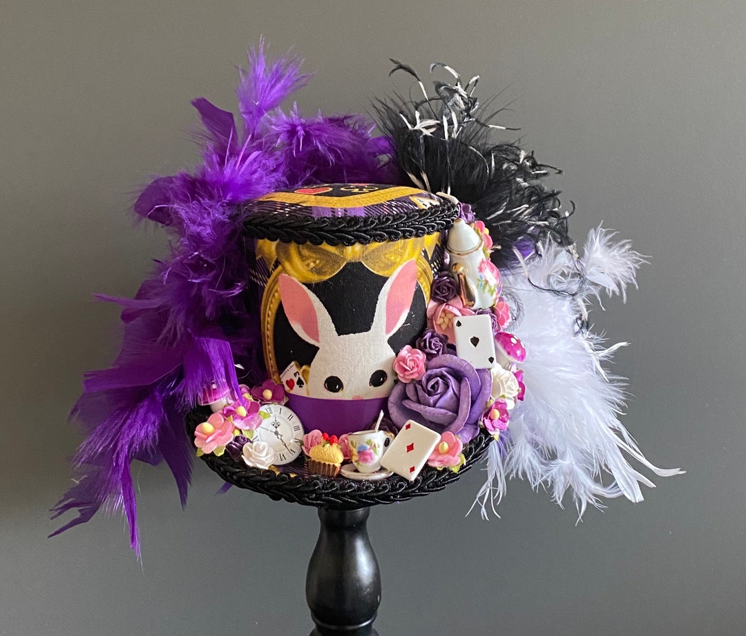 Mini Top Hat, White Rabbit Mini Top Hat, Diorama Alice Mini Hat, Mad ...