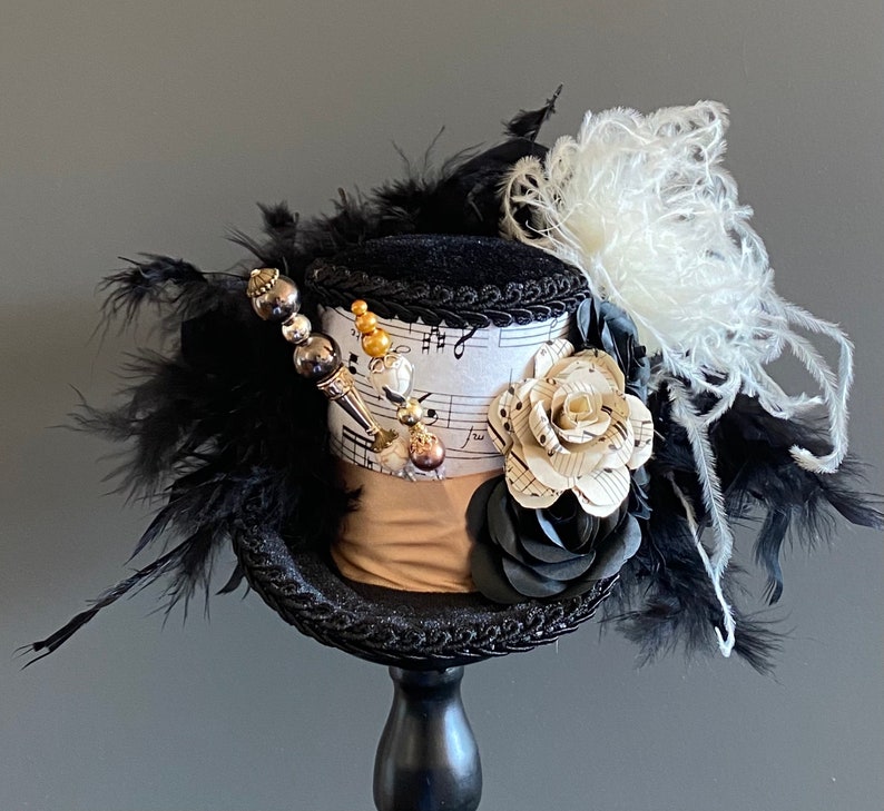 Mini Top Hat Mini Symphonic Hat Black and White Musical - Etsy