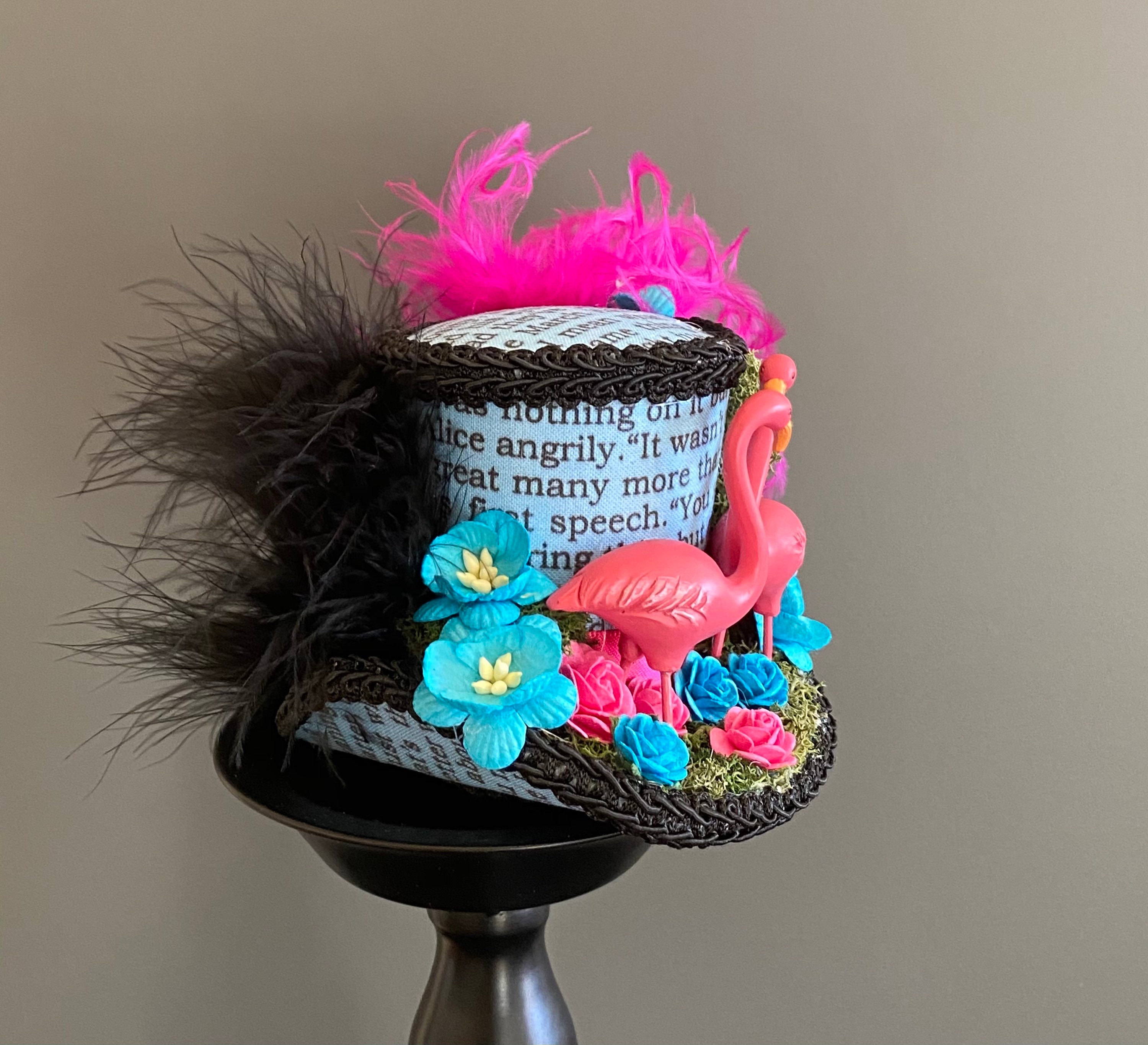 Micro mini top hat flamingo mini top hat tea hat alice in | Etsy