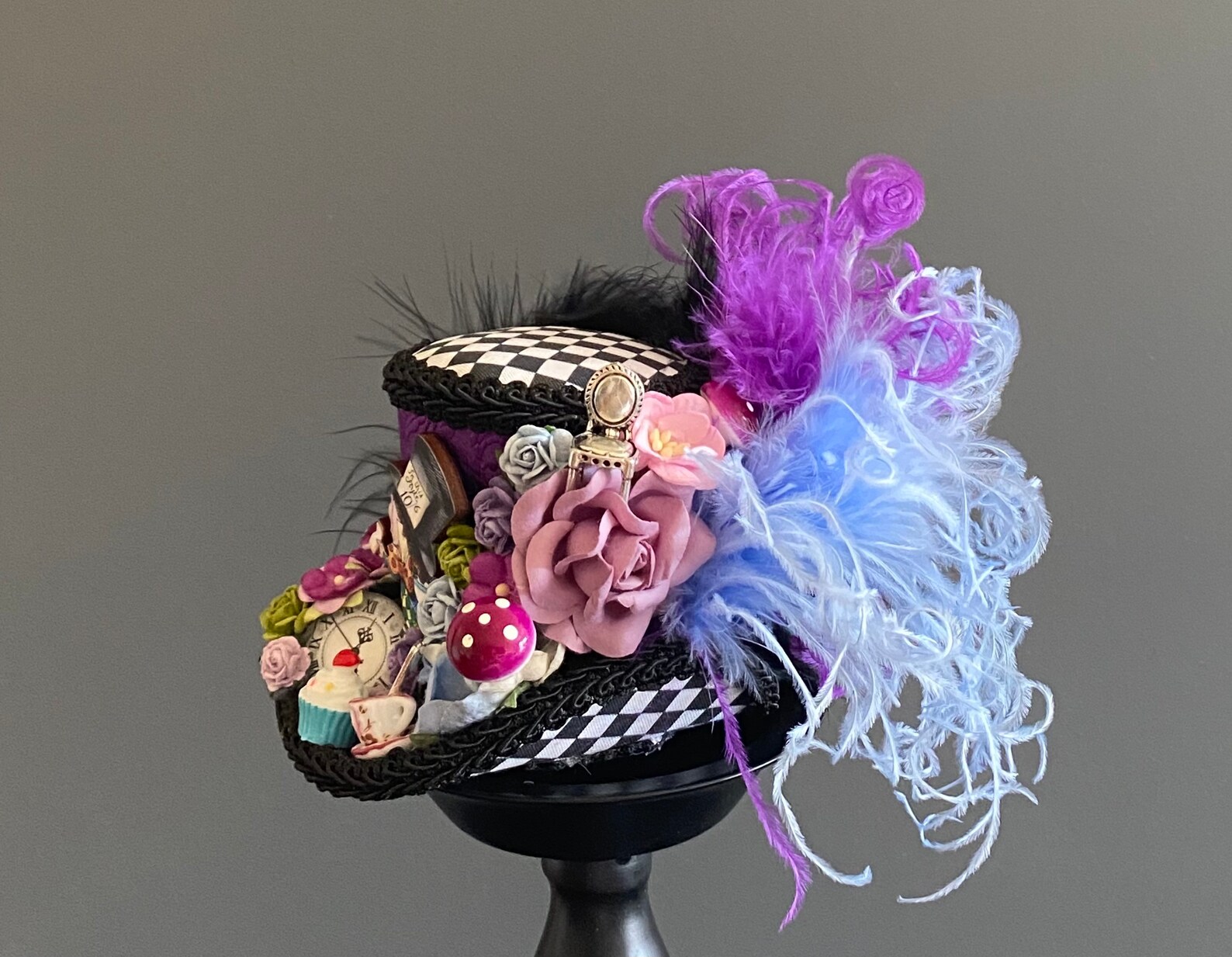 Micro Mini Top Hat Mad Hatter Mini Hat Alice in Wonderland - Etsy