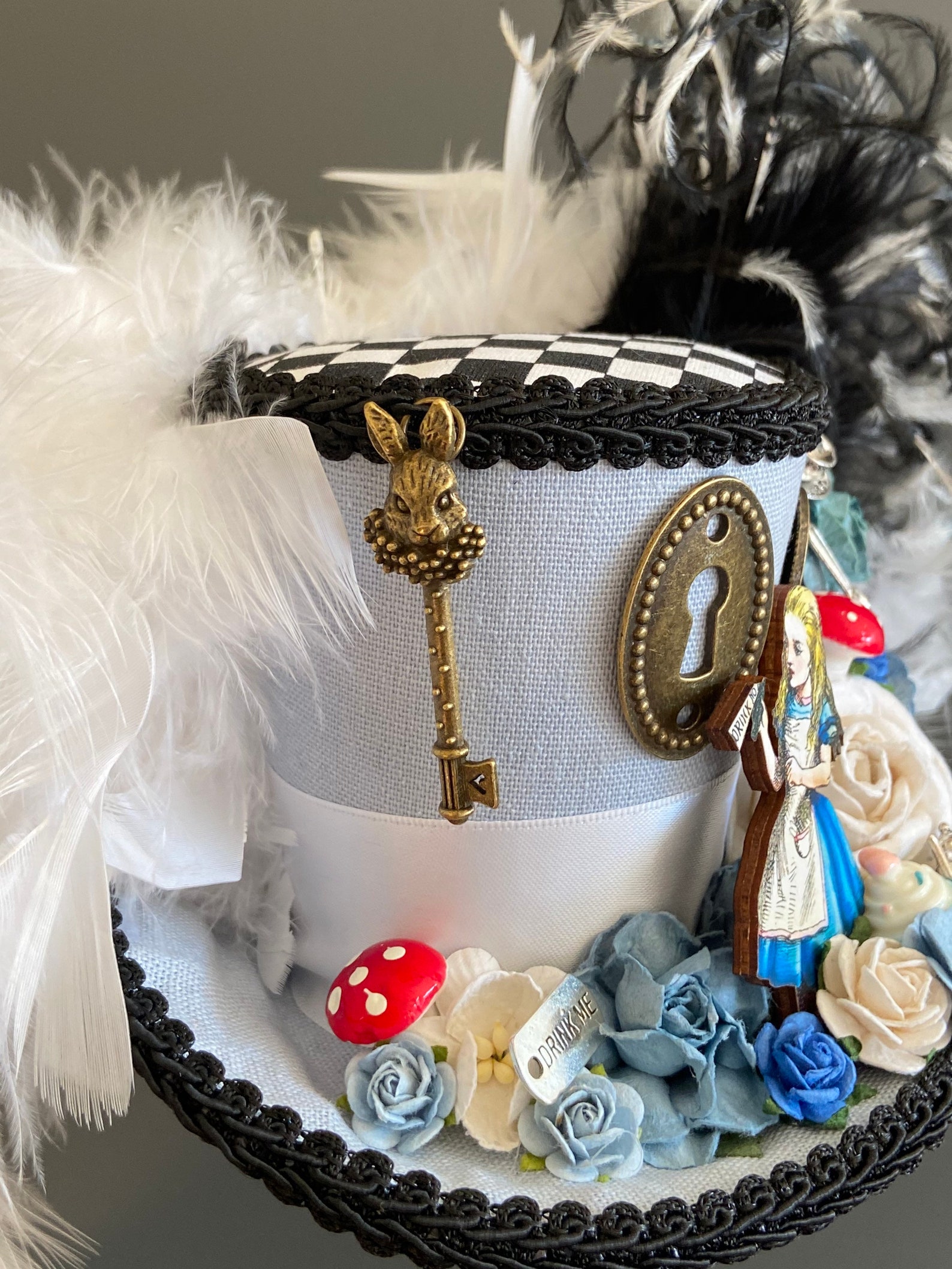 Mini Top Hat, Alice in Wonderland Mini Blue Top Hat, Mad Tea Party ...