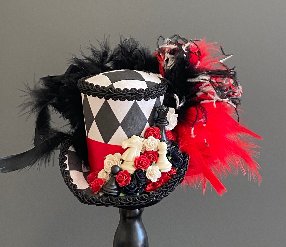 Mini top hat kentucky derby hat chess mini top hat mad | Etsy