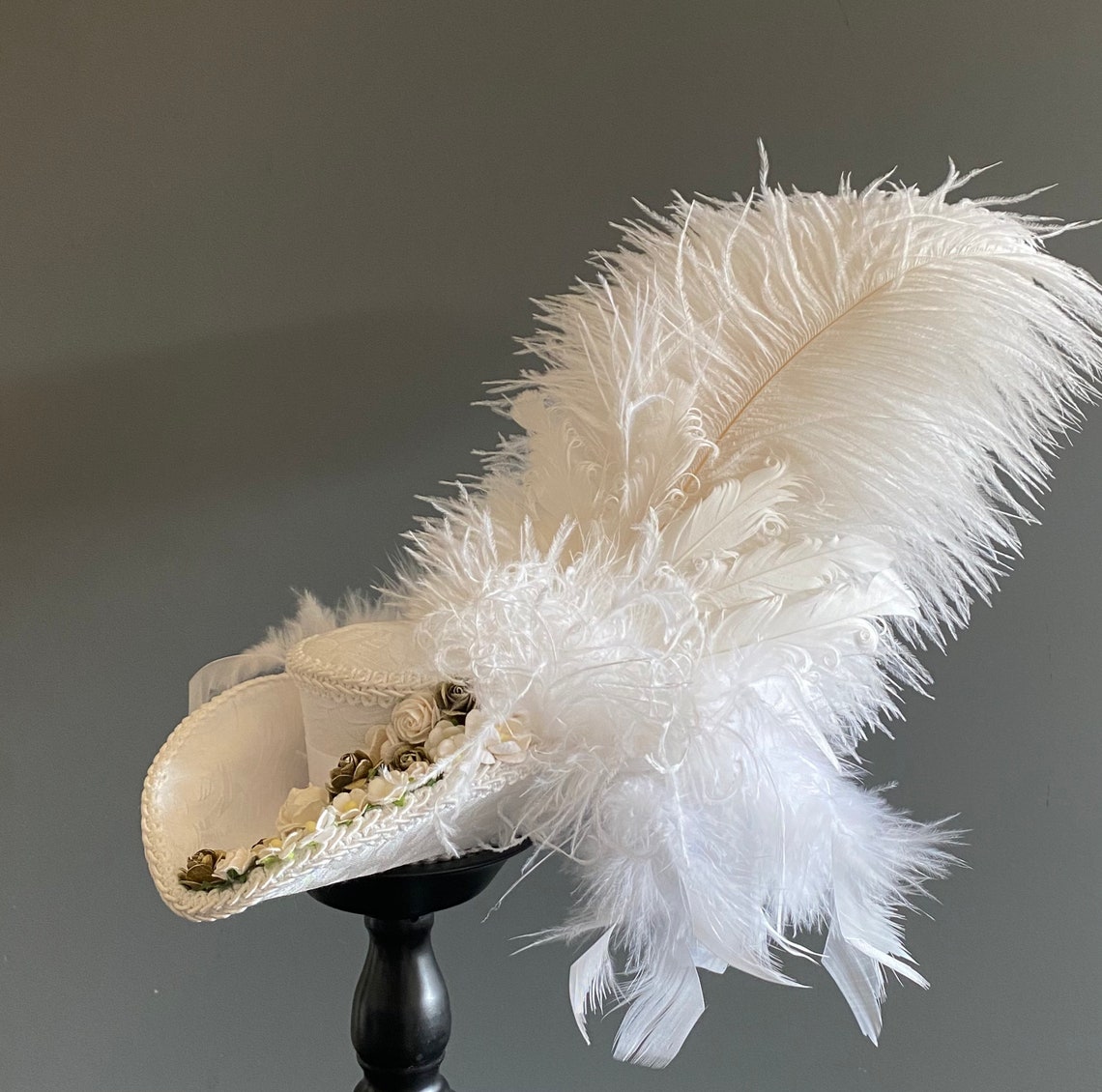 Mini pirate hat white and gold pirate hat bridal tricorn - Etsy France