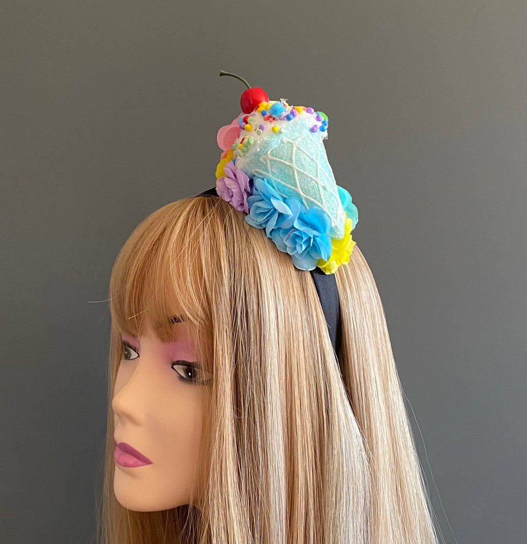 Ice Cream Cone Headband, Ice Cream Cone Flower Crown, Ice Cream ...