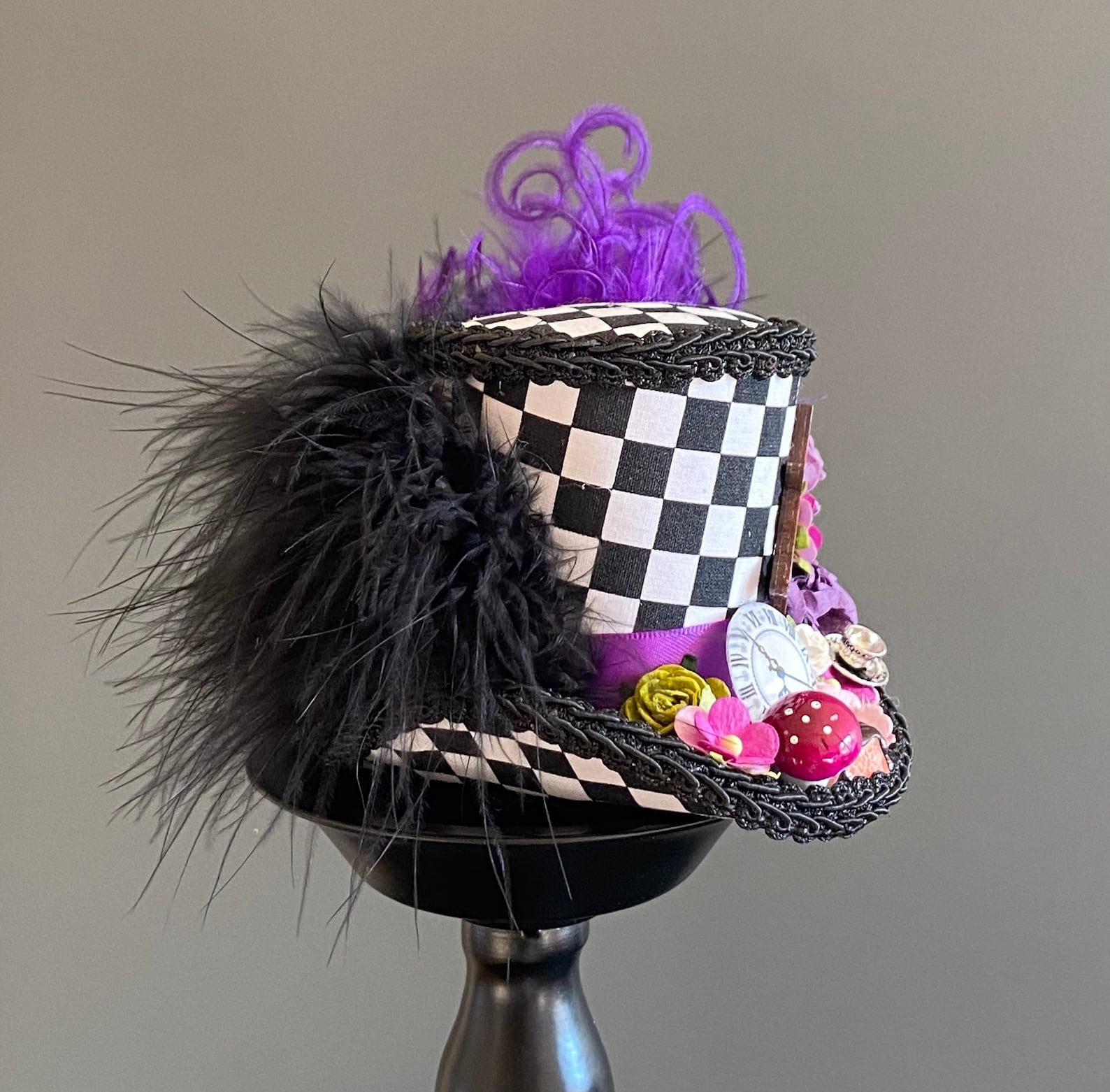 Micro mini top hat, mad hatter mini top hat, mad hatter dioama hat, tea ...