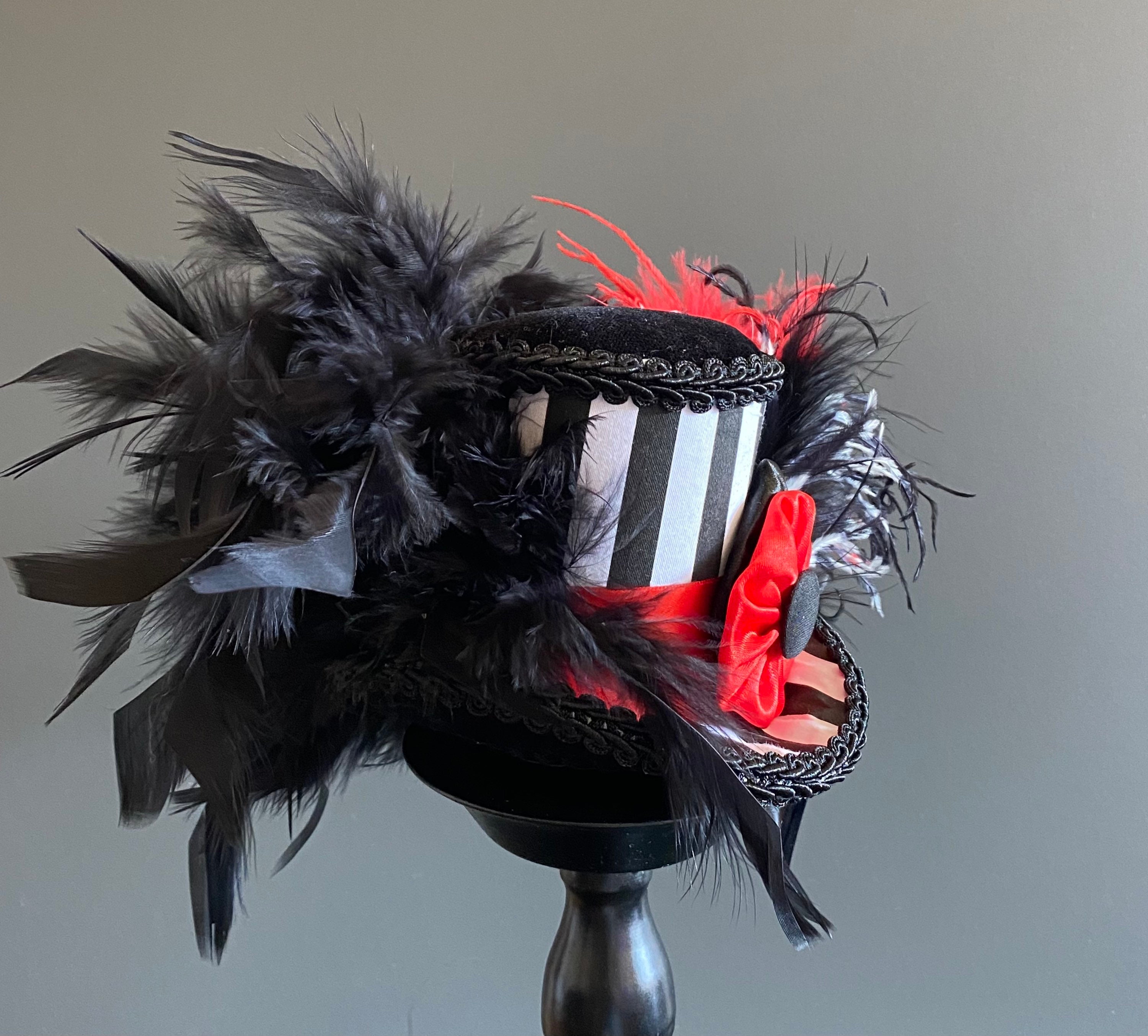 Mini Top Hat Stripes Mini Hat Circus Hat Black and White - Etsy