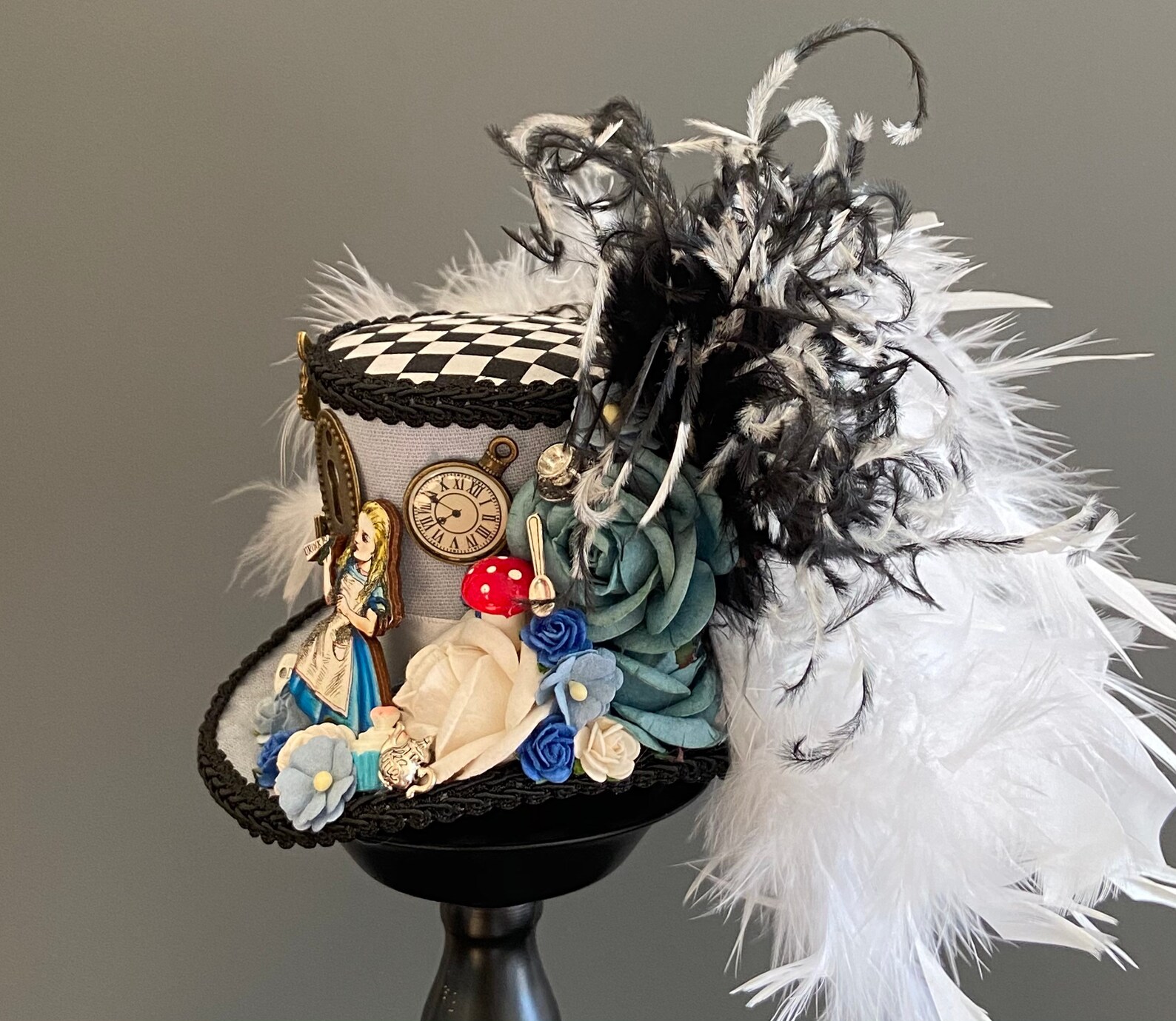 Mini Top Hat, Alice in Wonderland Mini Blue Top Hat, Mad Tea Party ...