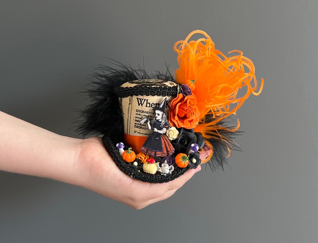 Micro Mini Top Hat, Halloween Mini Hat, Alice in Wonderland Hat, Alice ...