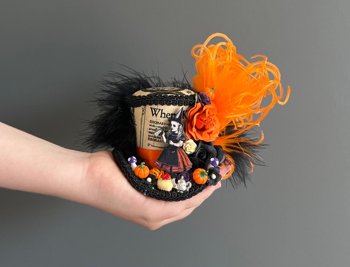Micro Mini Top Hat Halloween Mini Hat Alice in Wonderland - Etsy