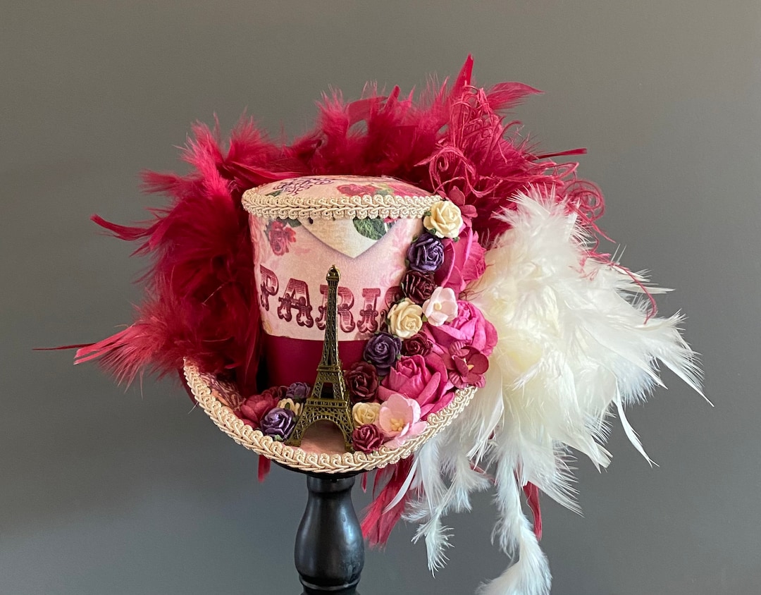 Mini Top Hat, Paris Mini Hat, Eiffel Tower Hat, Alice in Wonderland Hat ...